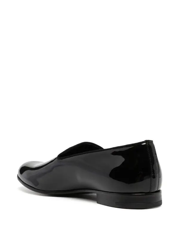 Giorgio Armani High-shine Finish Loafers