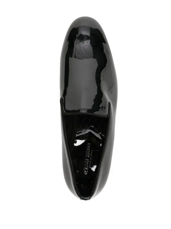 Giorgio Armani High-shine Finish Loafers