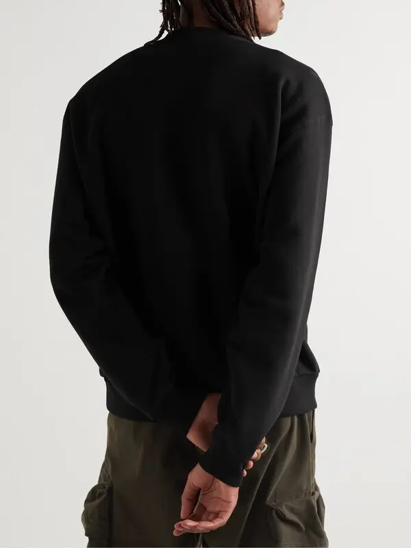 Moncler Logo-appliquéd Cotton-jersey Sweatshirt - Black