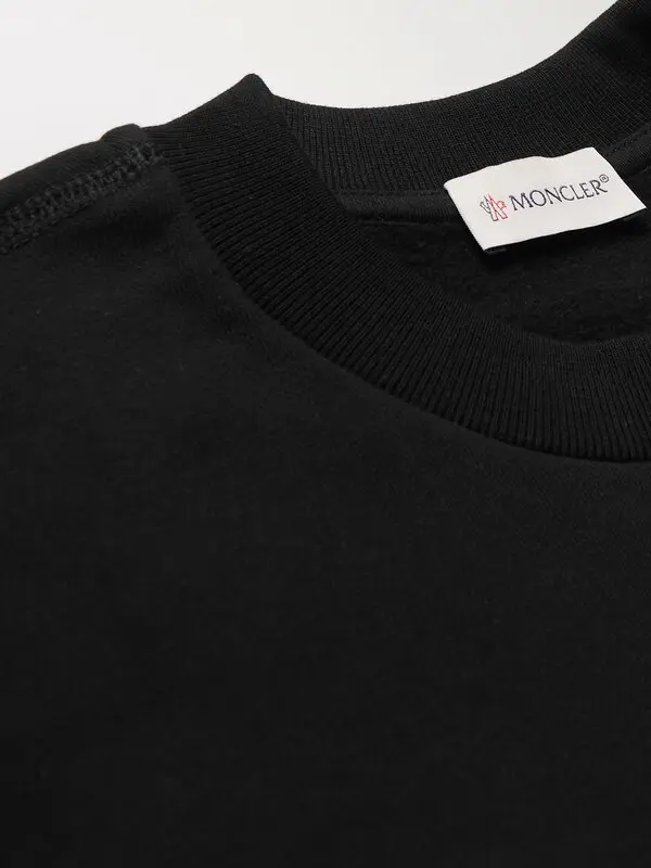 Moncler Logo-appliquéd Cotton-jersey Sweatshirt - Black