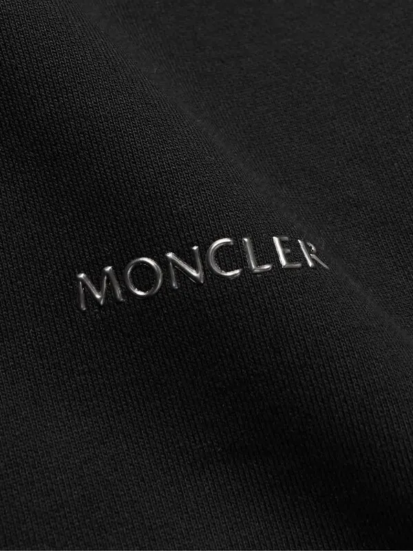 Moncler Logo-appliquéd Cotton-jersey Sweatshirt - Black