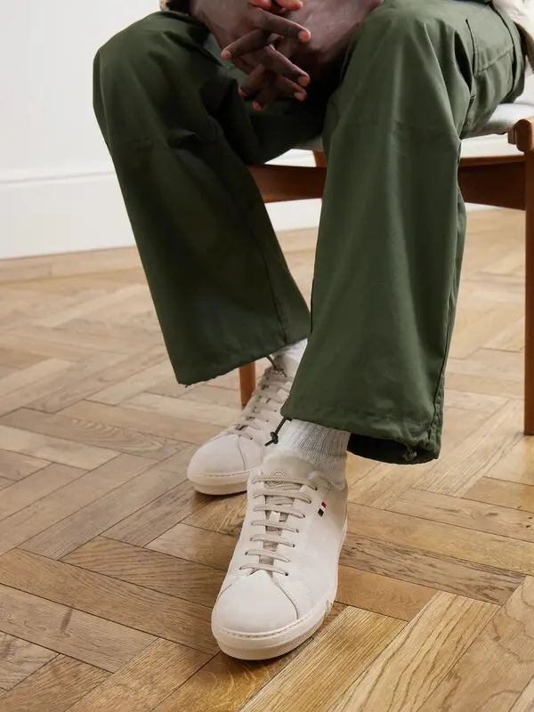 Moncler New Monaco Shearling-lined Suede Sneakers - Neutrals