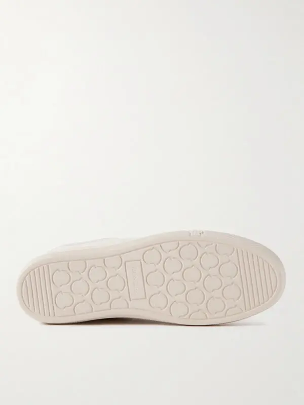 Moncler New Monaco Shearling-lined Suede Sneakers - Neutrals