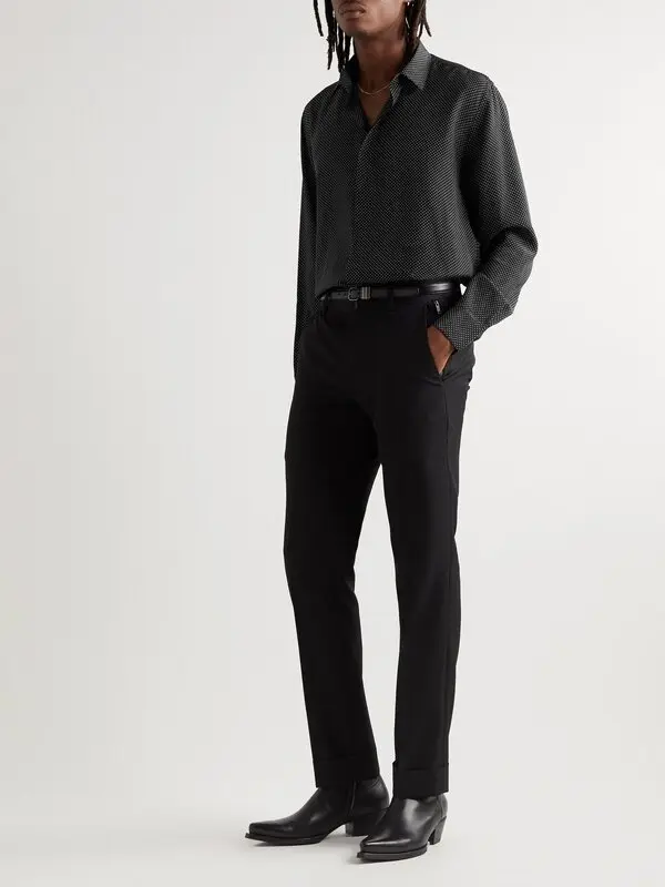 Saint Laurent Polka-dot Silk-crepe Shirt