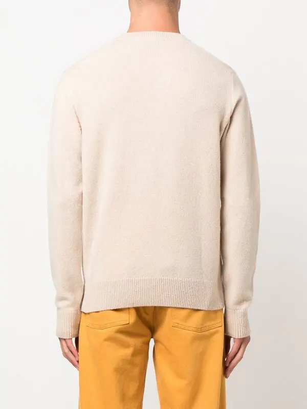 Maison Kitsuné Logo-patch Wool Jumper - Neutrals