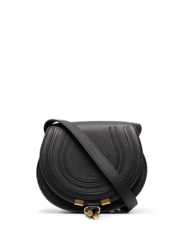 Chloé Small Marcie Grained Leather Cross Body Bag - Black