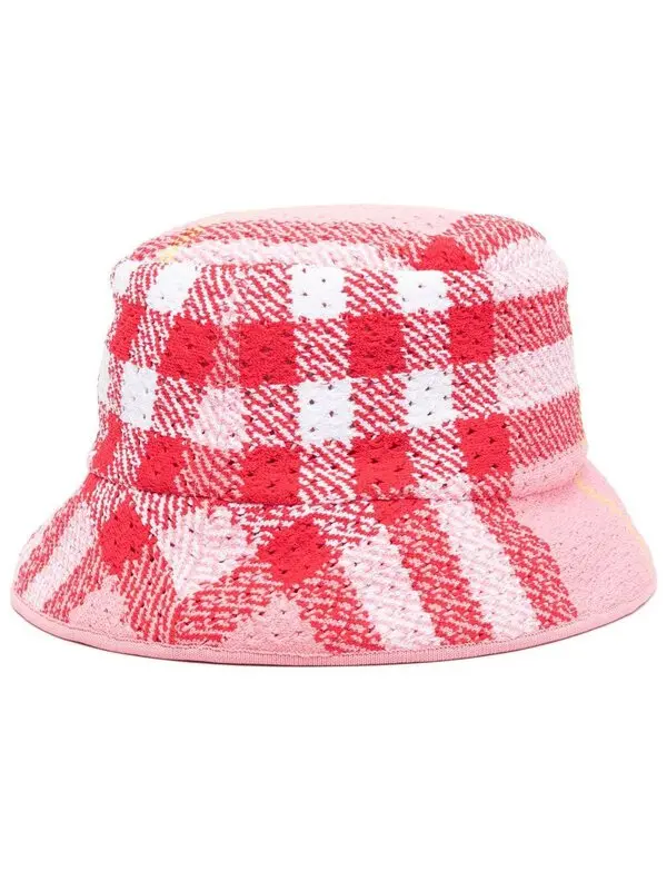 Burberry Check-pattern Bucket Hat - Pink
