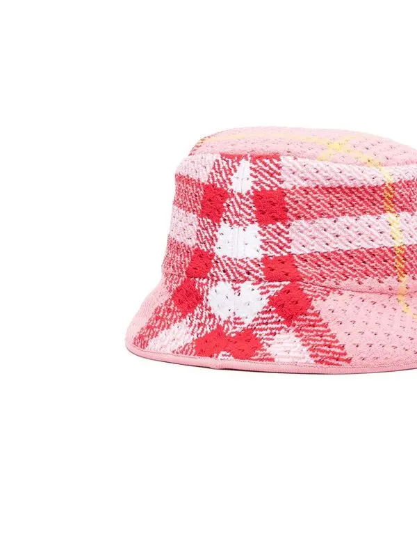 Burberry Check-pattern Bucket Hat - Pink