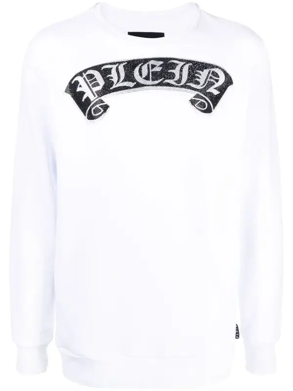 Philipp Plein Crystal Logo Sweatshirt - White