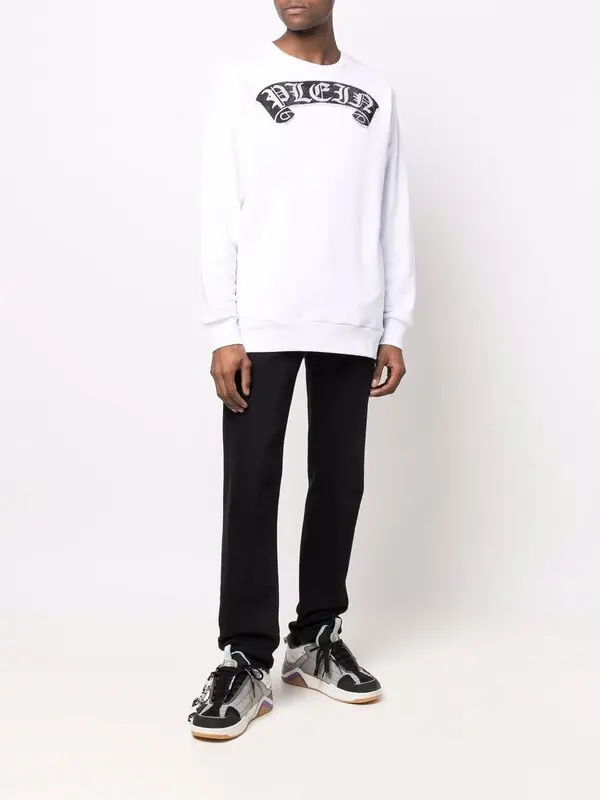 Philipp Plein Crystal Logo Sweatshirt - White