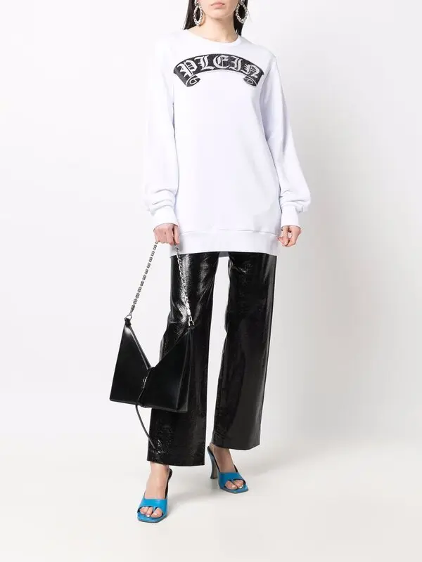 Philipp Plein Crystal Logo Sweatshirt - White
