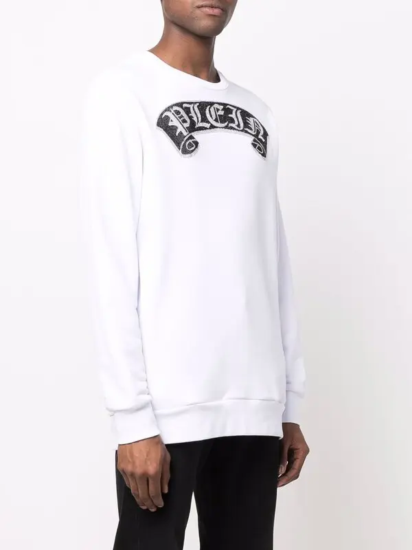 Philipp Plein Crystal Logo Sweatshirt - White