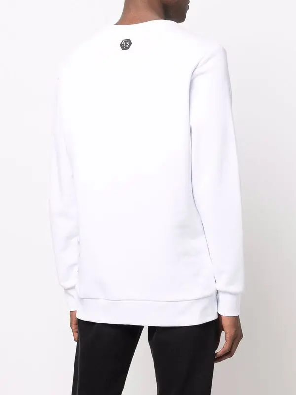 Philipp Plein Crystal Logo Sweatshirt - White
