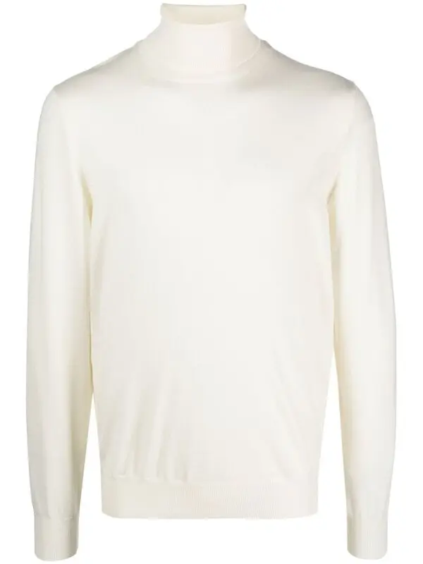 BARBA NAPOLI Roll Neck Pullover - White