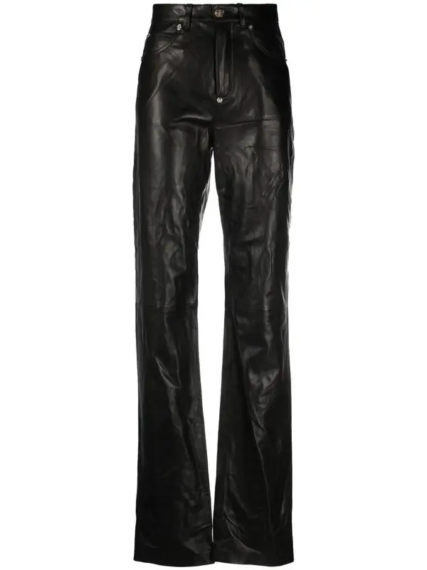 Philipp Plein Straight-leg Lambskin Trousers