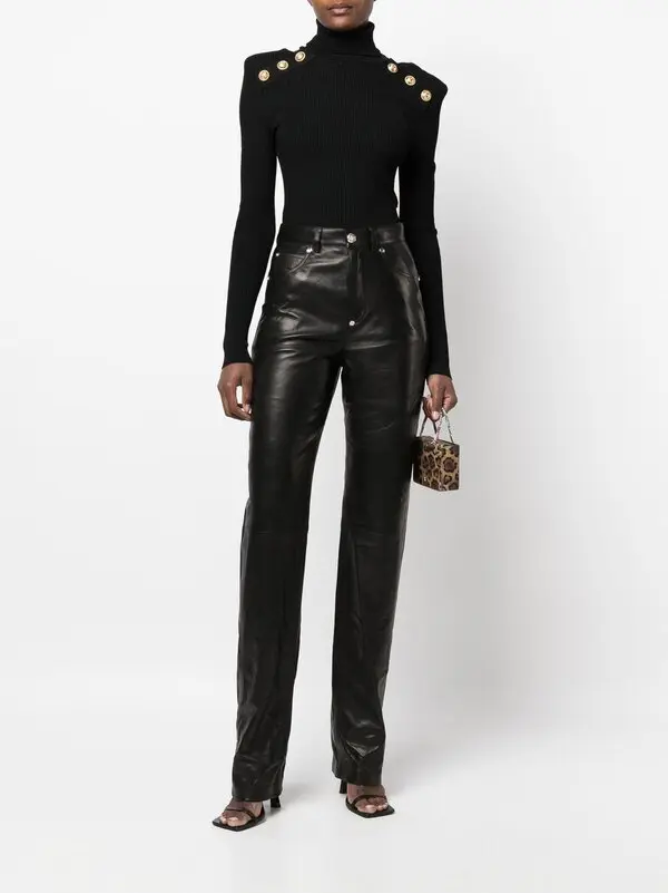 Philipp Plein Straight-leg Lambskin Trousers