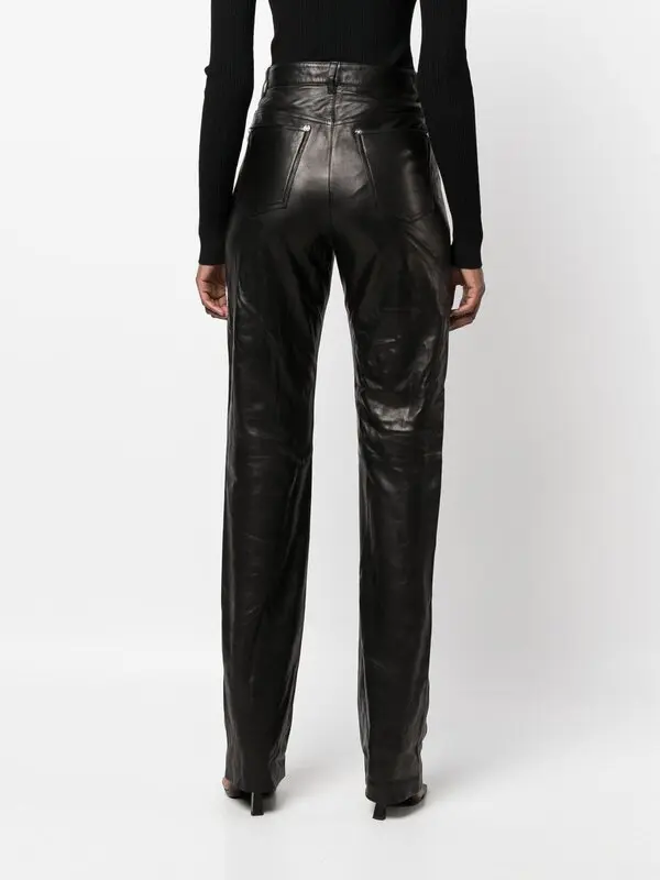Philipp Plein Straight-leg Lambskin Trousers