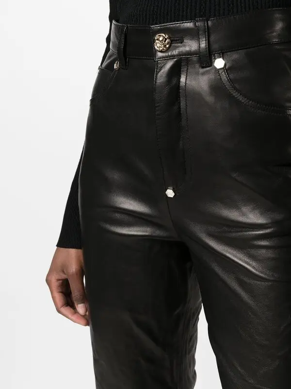 Philipp Plein Straight-leg Lambskin Trousers