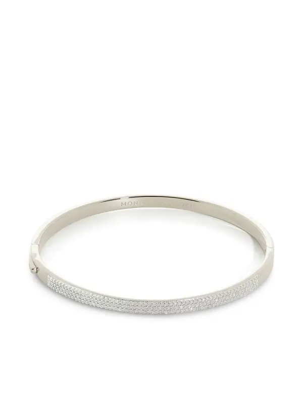 Monica Vinader Essential Diamond Pavé Bangle - Silver