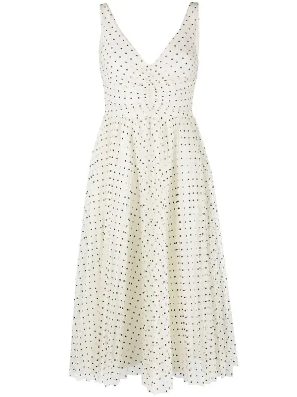 Red Valentino Polka Dot Flared Dress