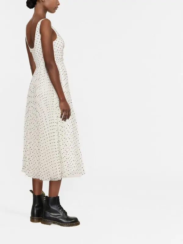 Red Valentino Polka Dot Flared Dress