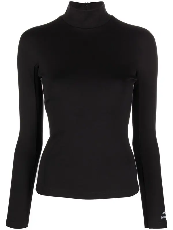 Balenciaga 3b Sports Icon Roll-neck Long Sleeve Top