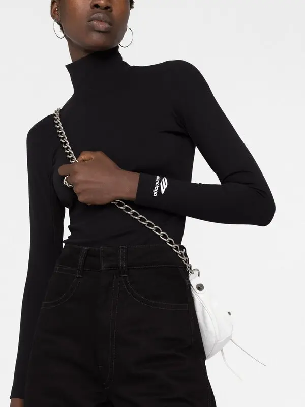 Balenciaga 3b Sports Icon Roll-neck Long Sleeve Top