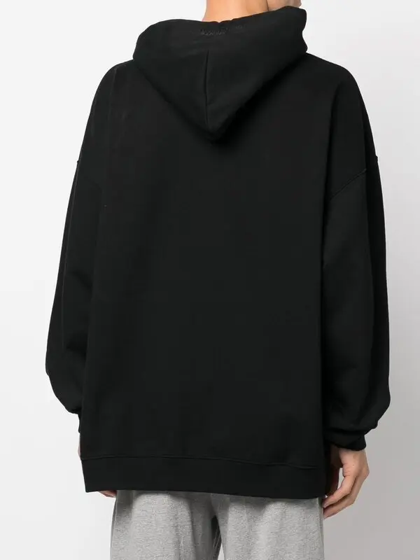 Vetements Embroidered Logo Hoodie - Black