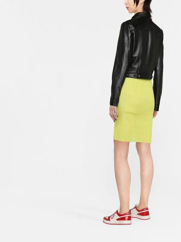 COURREGES Cropped Leather Jacket