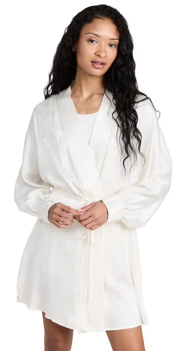 Lunya Washable Silk Robe - Tranquil White