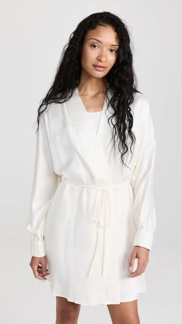 Lunya Washable Silk Robe - Tranquil White