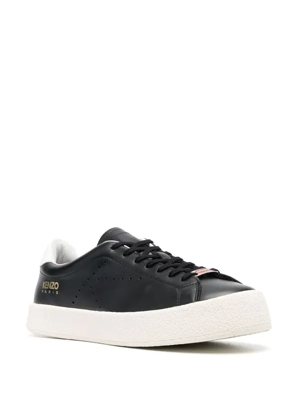 Kenzo Swing Lace-up Leather Sneakers - Black
