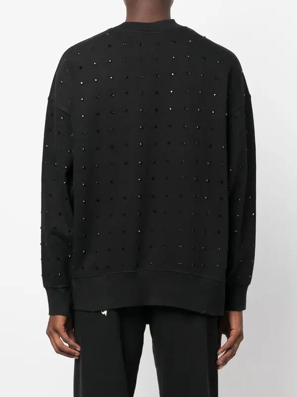 Palm Angels Graphic-print Embellished Sweatshirt - Black