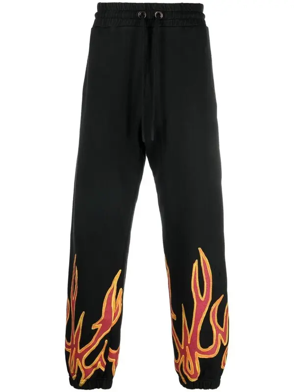 Palm Angels Flame-detail Track Pants - Black