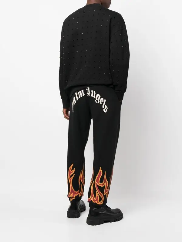 Palm Angels Flame-detail Track Pants - Black