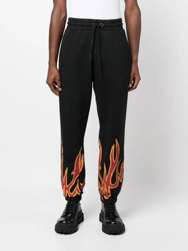 Palm Angels Flame-detail Track Pants - Black