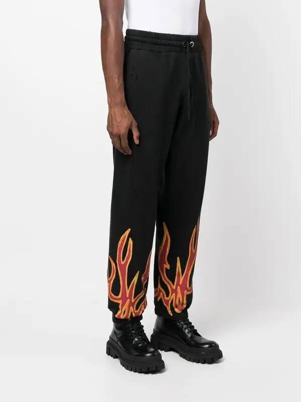 Palm Angels Flame-detail Track Pants - Black