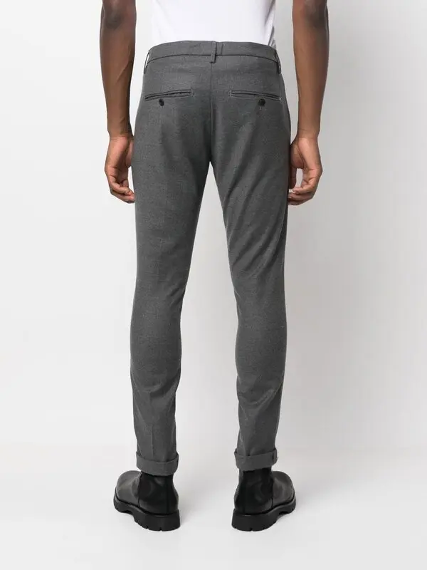 DONDUP Virgin Wool Tapered Trousers - Grey