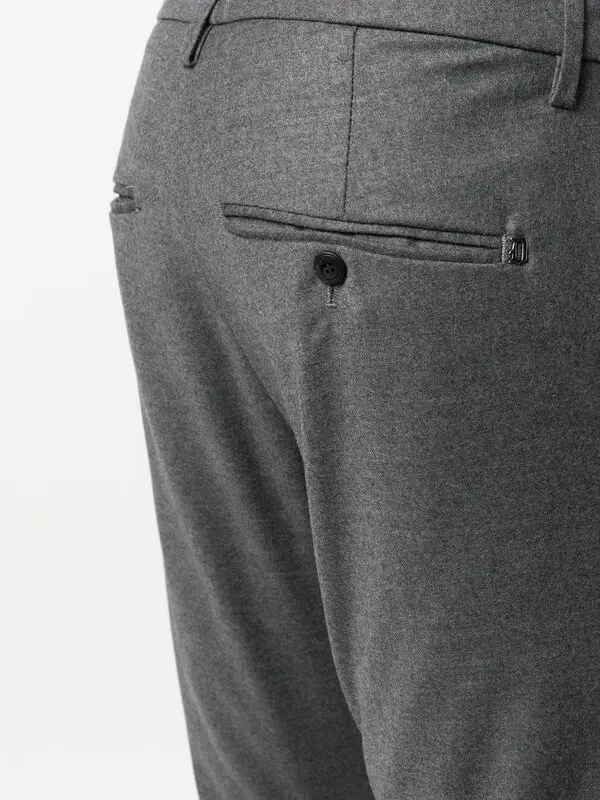 DONDUP Virgin Wool Tapered Trousers - Grey