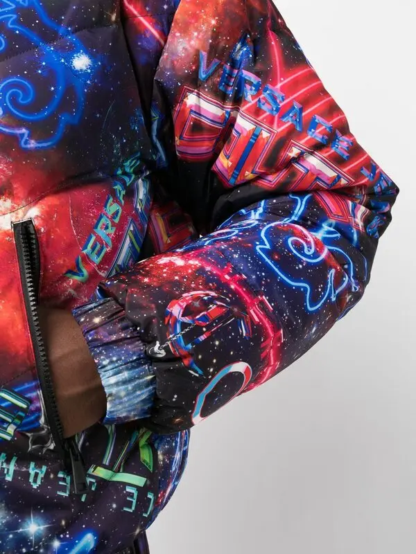 Versace Motif-print Down-filled Jacket