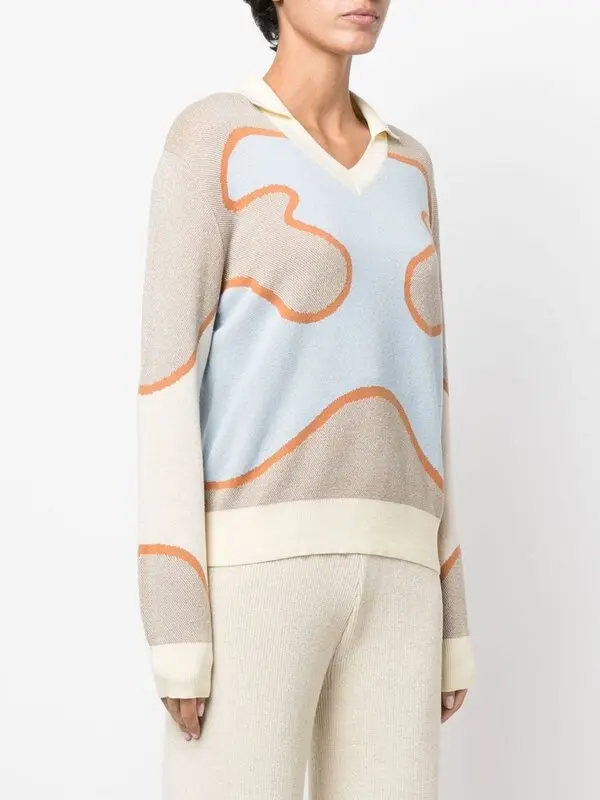 LUKHANYO MDINGI Abstract-knit Cotton Jumper