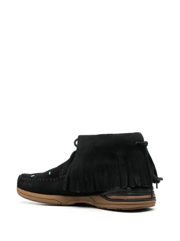 Visvim Fbt Fringe-trim Ankle Boots - Black