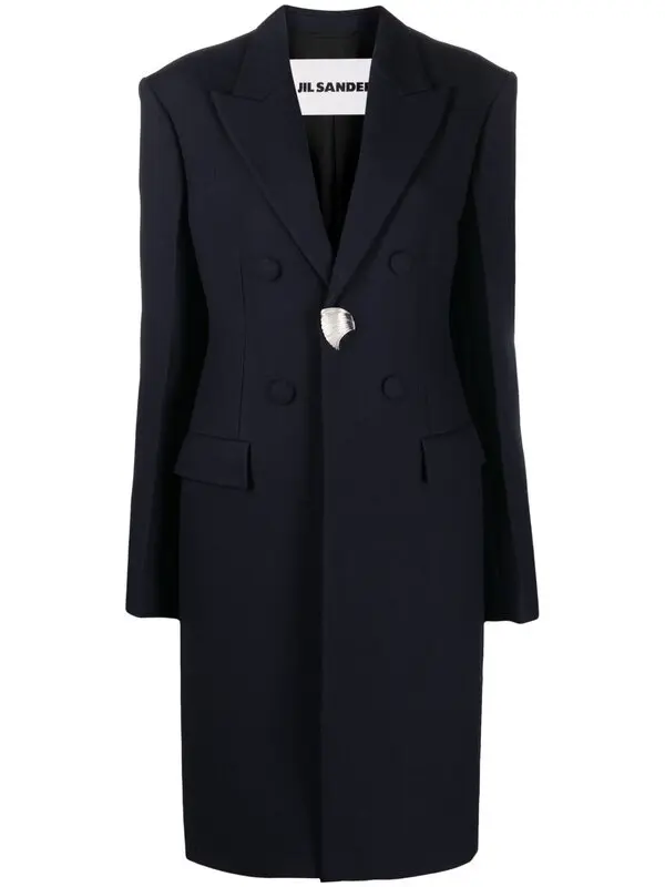 JIL SANDER Single-button Wool Coat - Blue