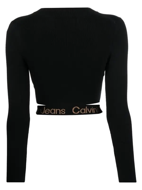 Calvin Klein Cropped Logo-band Knitted Top