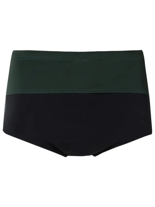 AMIR SLAMA Bicolor Swim Trunks - Black