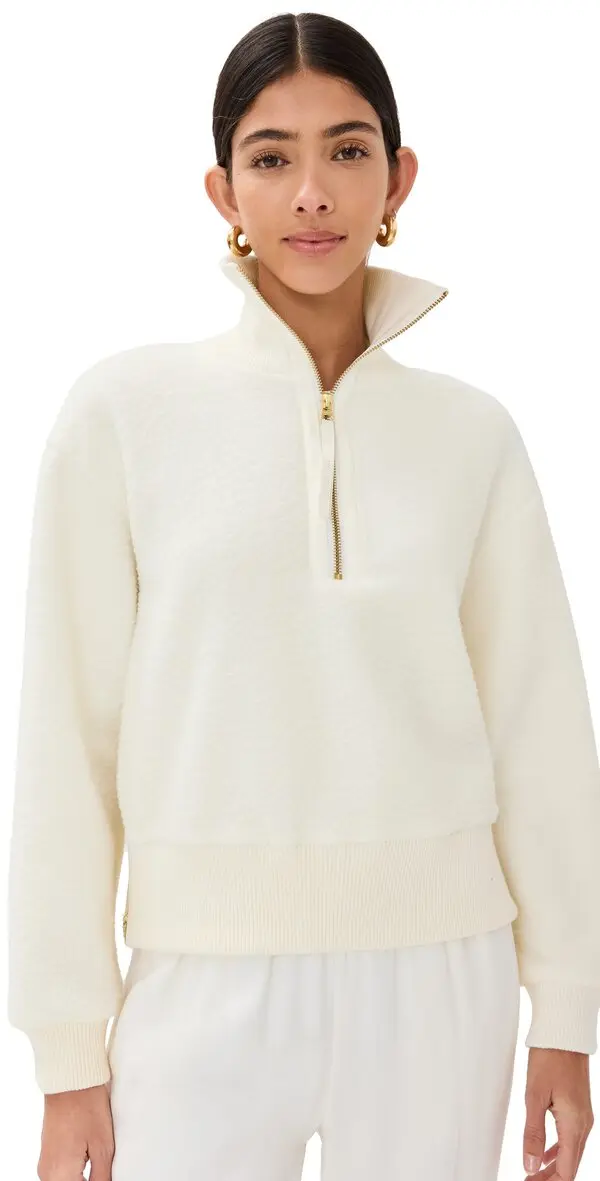 Varley Roselle Fleece Half Zip Pullover - Egret