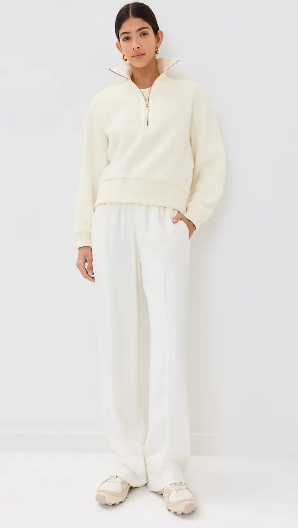 Varley Roselle Fleece Half Zip Pullover - Egret
