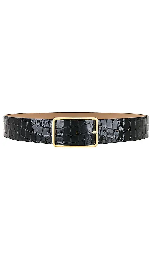 B-low The Belt Milla Croco Luster Belt - Black & Gold