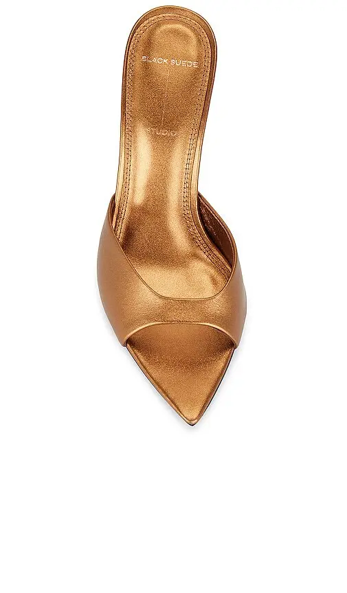 BLACK SUEDE STUDIO Brea Mule Metallic Bronze - Bronze Metallic Leather