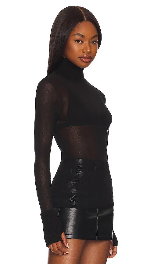 Enza Costa Mesh Cuffed Turtleneck